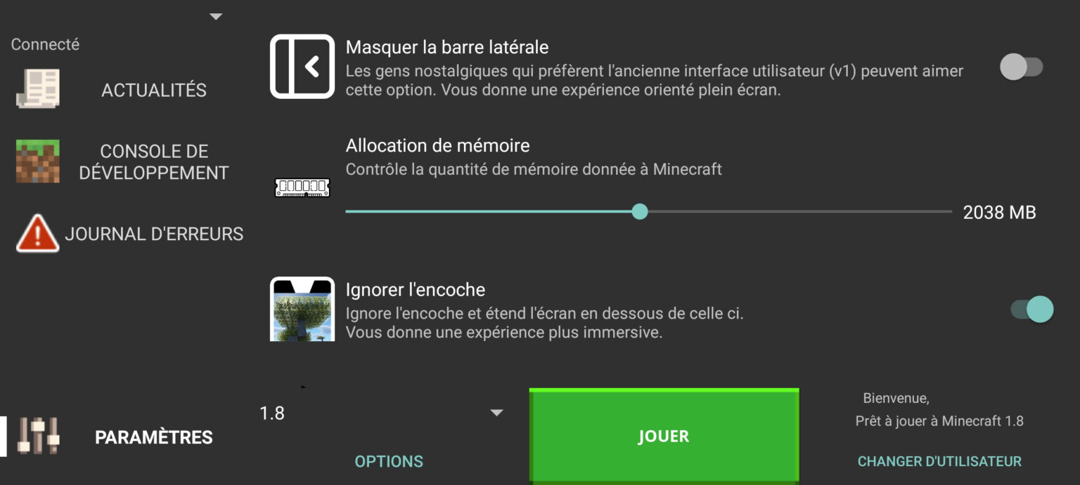 Jouer à Minecraft Java sur Android et iOS